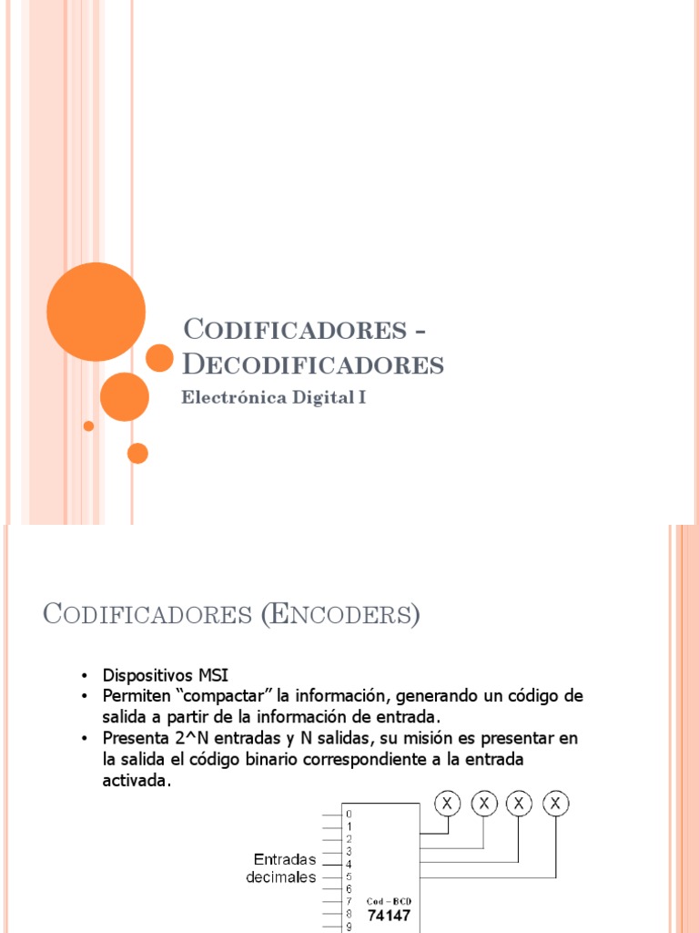 Codificadores - Decodificadores | PDF | Decimal codificado en binario | Ingeniería Informática