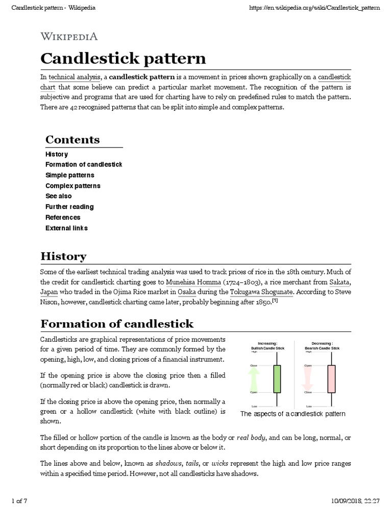 Candlestick Pattern Wikipedia PDF Technical Analysis Financial Economics