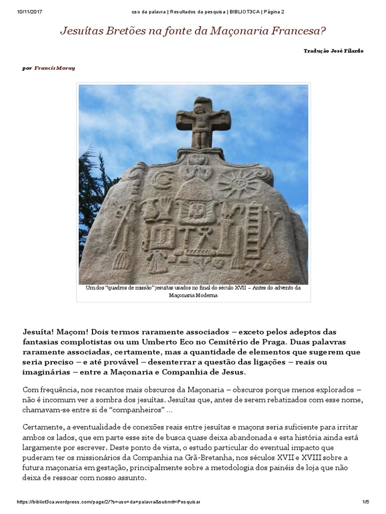 BIBLIOT3CA - Jesuítas Bretões Na Fonte Da Maçonaria Francesa PDF | PDF ...