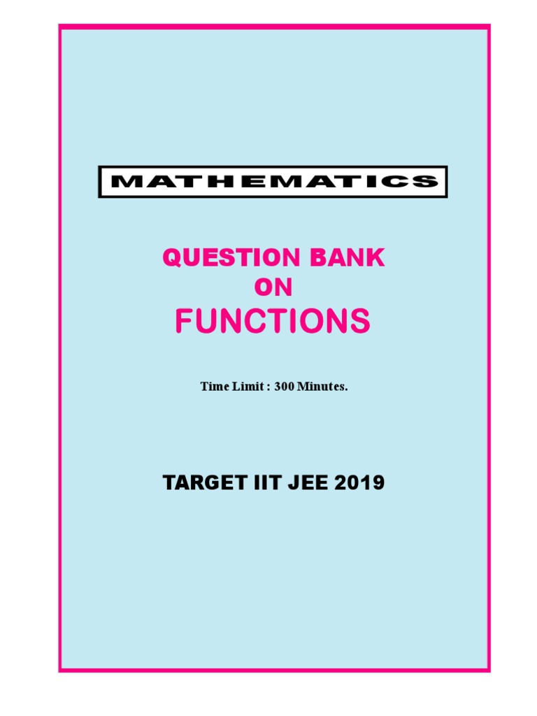 Functions Question Bank PDF | PDF | Function (Mathematics) | Functions And Mappings