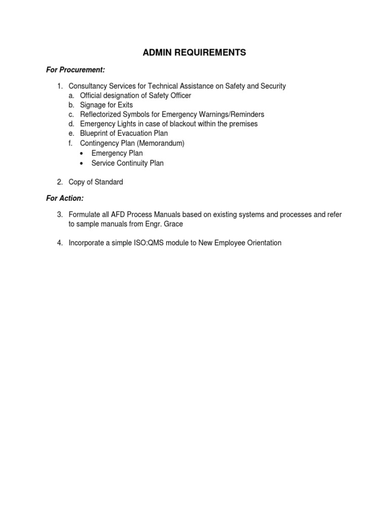 Admin Requirements | PDF