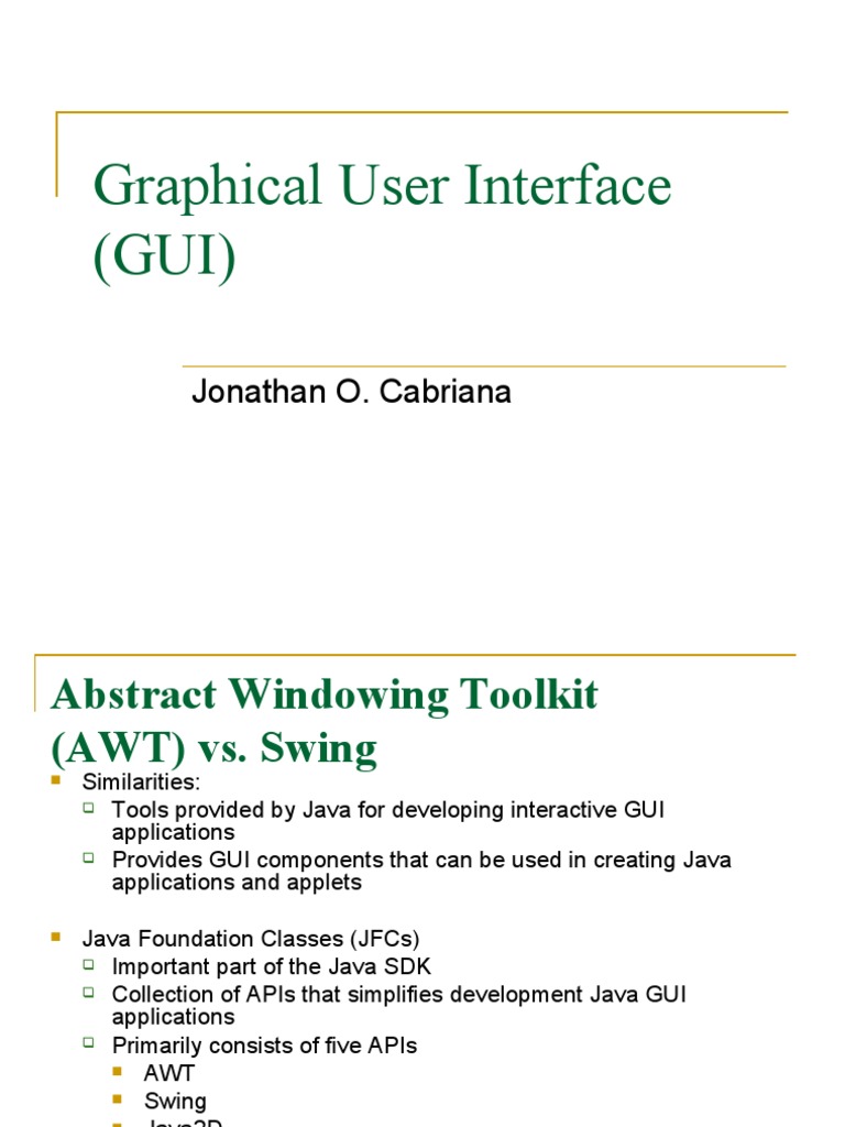 Graphical User Interface (GUI) : Jonathan O. Cabriana | PDF | Computer ...