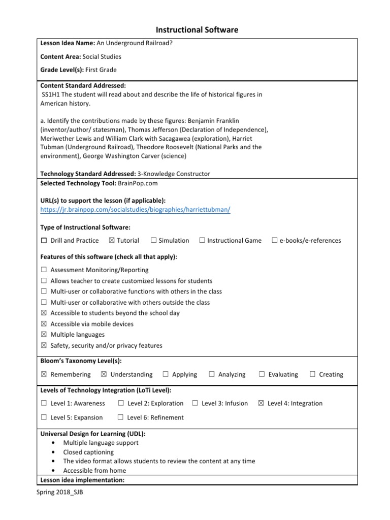First Grade Lesson on Harriet Tubman | PDF | Learning | Teaching