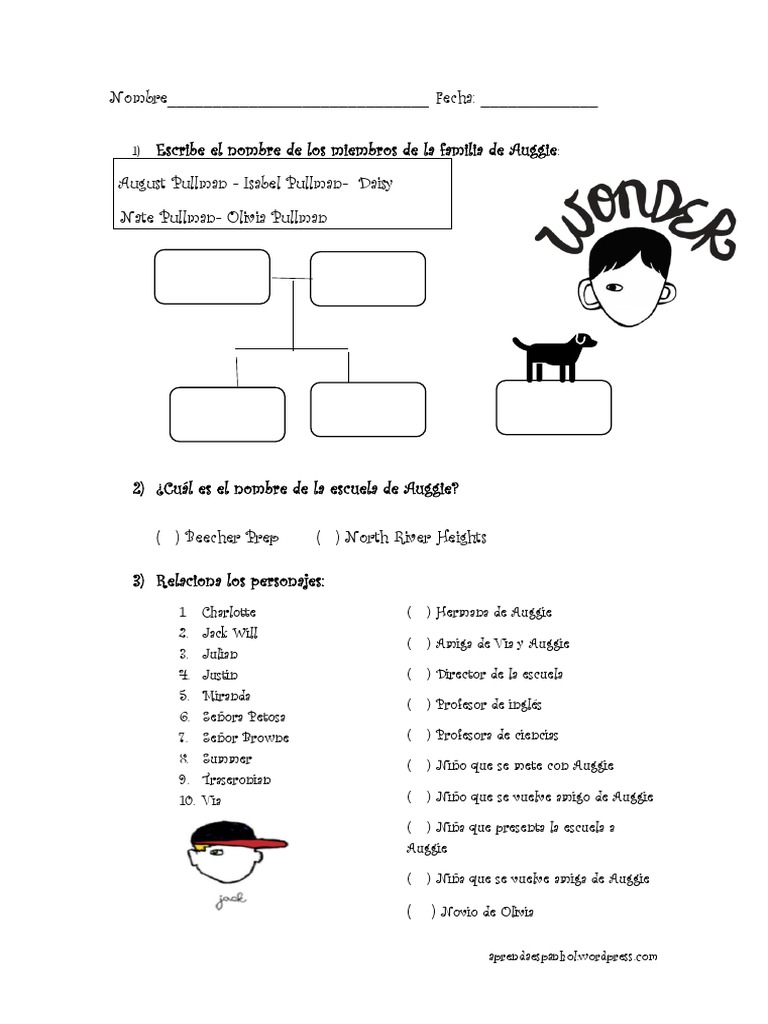 Personajes y lecciones de Wonder | PDF