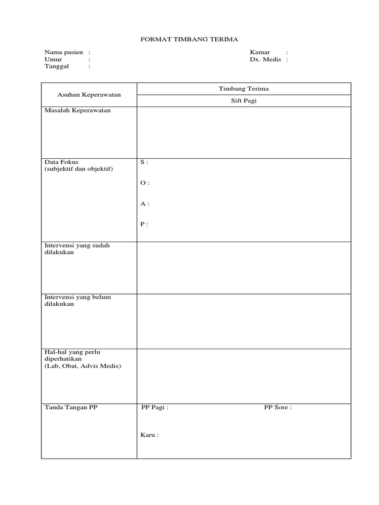 Format Timbang Terima | PDF