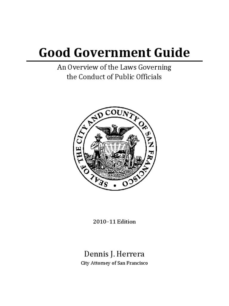 SF City Attorney - Good Government Guide - 2010 | PDF | Conflict Of ...