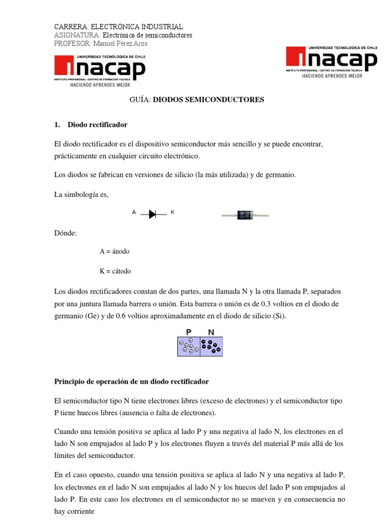 Guía de Diodos Semiconductores | PDF | Diodo | Rectificador