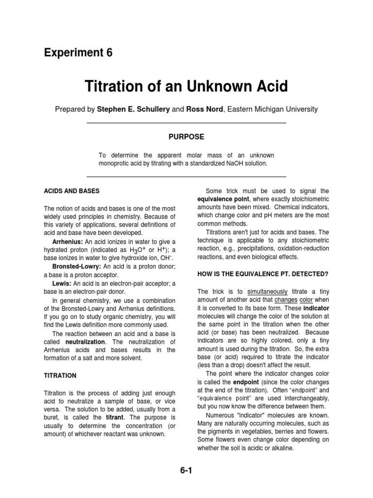 Titration Method | PDF | Titration | Chemistry