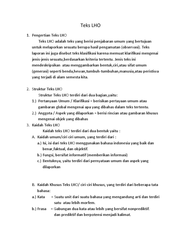 Teks LHO | PDF