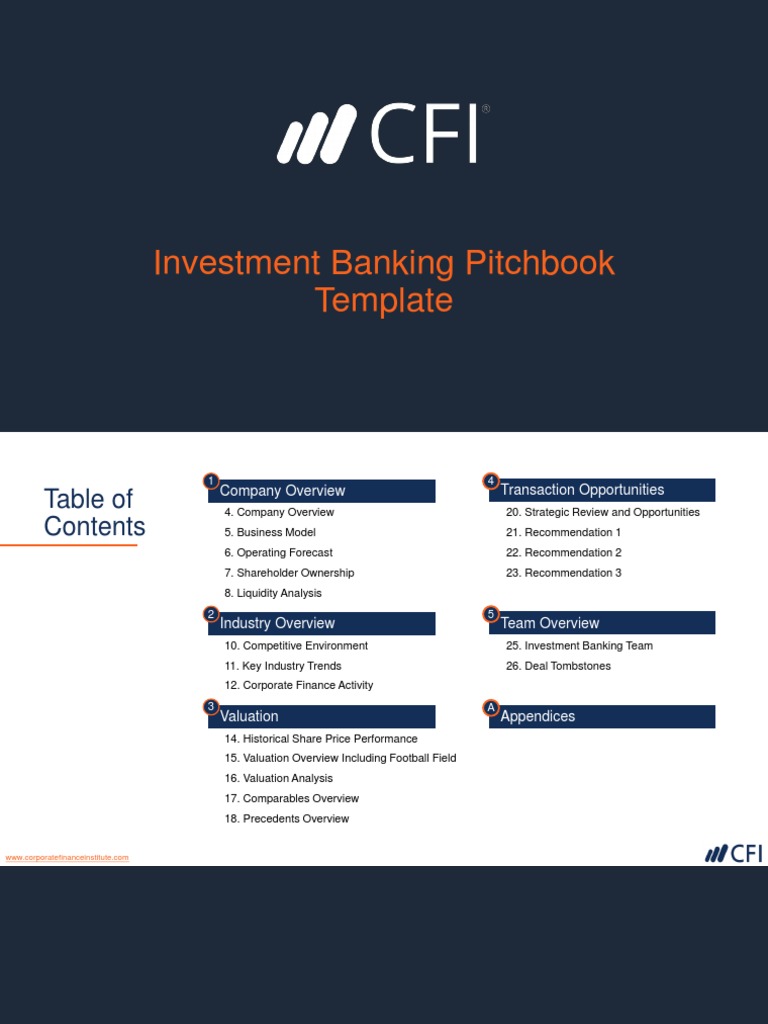 CFI Investment Banking Pitch Book 1 | PDF | Valuation (Finance) | Stocks