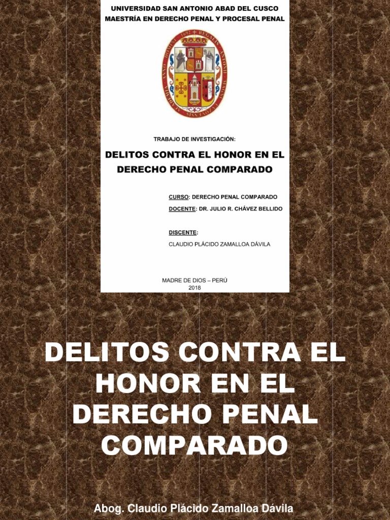 Delitos Contra El Honor | PDF | Castigos | Derecho penal