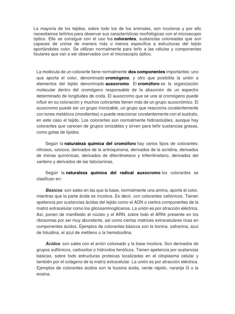 Colorantes: Básicos: Son Sales en Las Que La Base, Normalmente Una ...