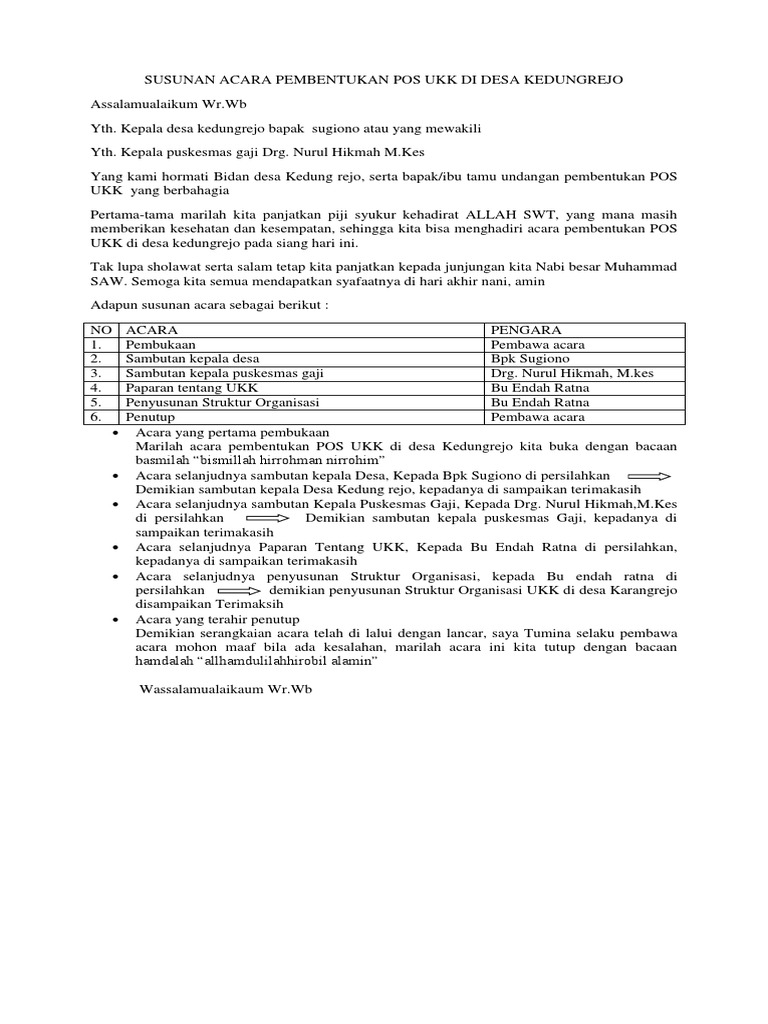Pembentukan POS UKK | PDF