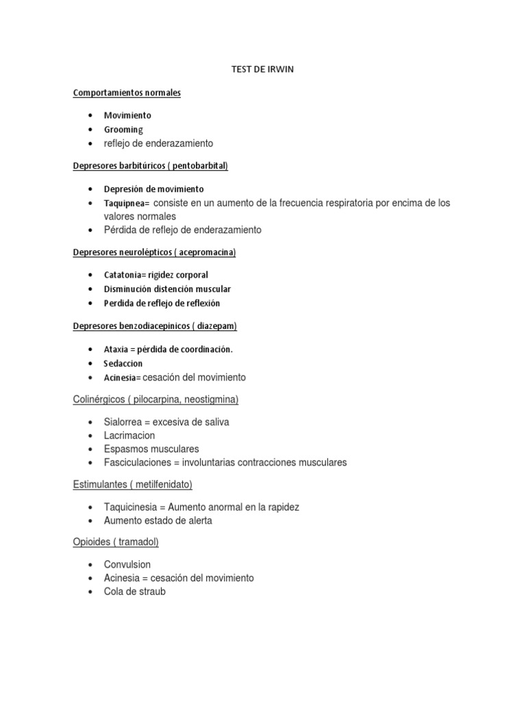 Test de Irwin | PDF | Músculo | Tratamientos médicos