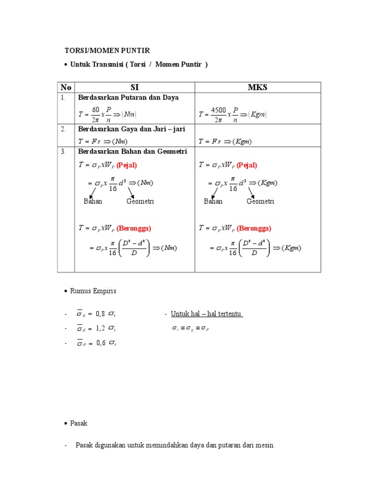 Rumus Torsi | PDF