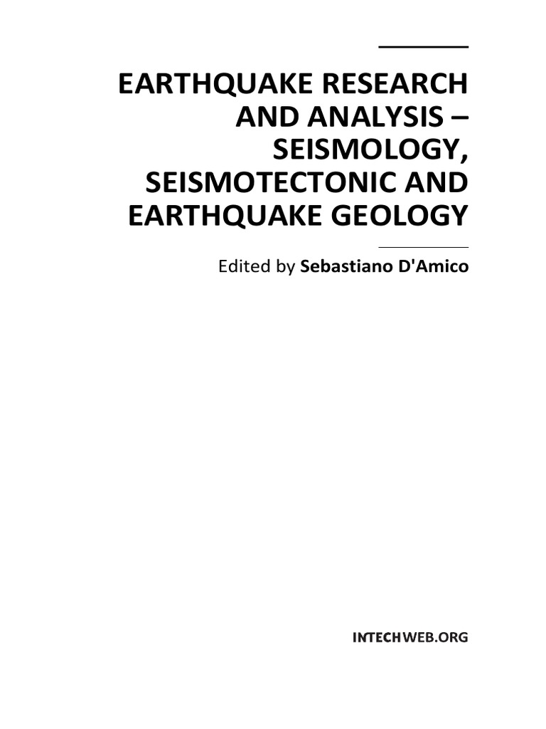 Earthquake Research and Analysis - Seismology, Seismotectonic and ...