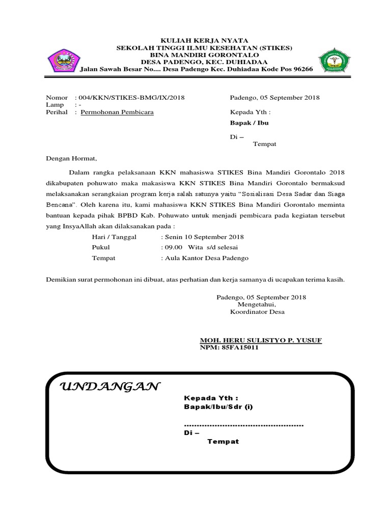 Undangan Sosialisasi Siaga Bencana | PDF