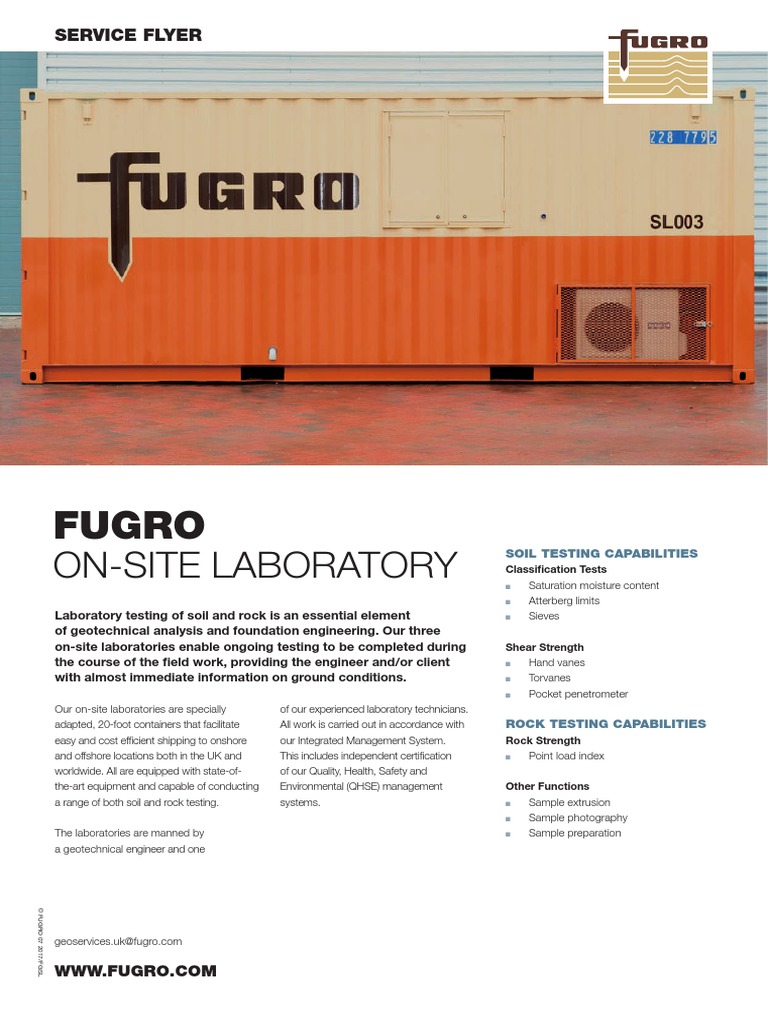 Fugro Flyer | PDF | Geotechnical Engineering | Laboratories