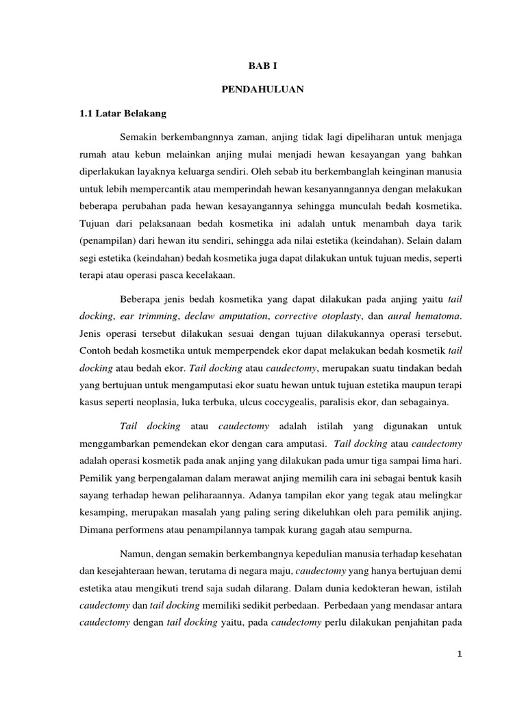 Teknik Tail Docking pada Anjing | PDF