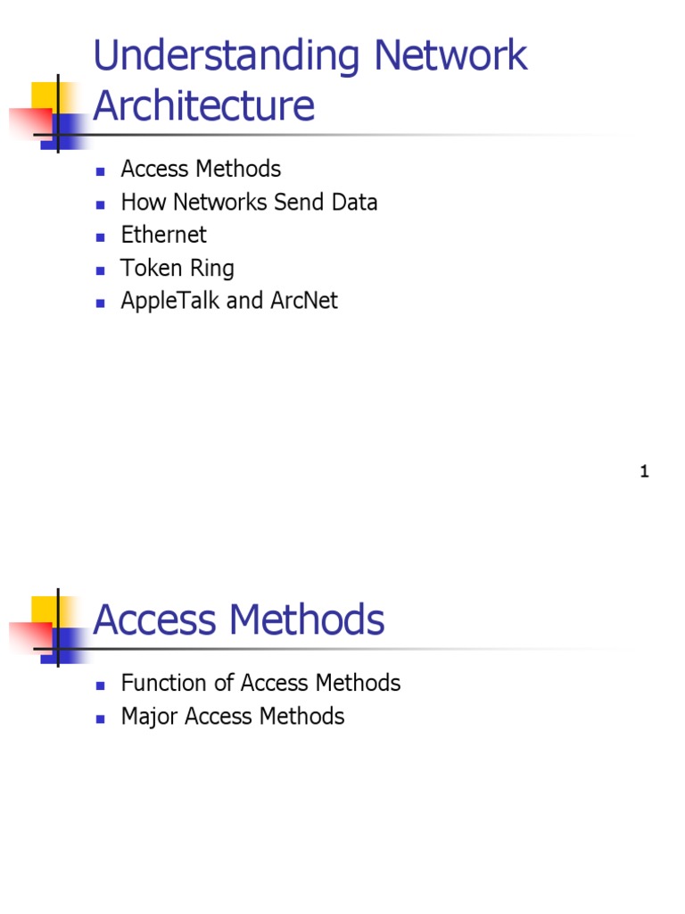 Understanding Network Architecture: Access Methods How Networks Send ...