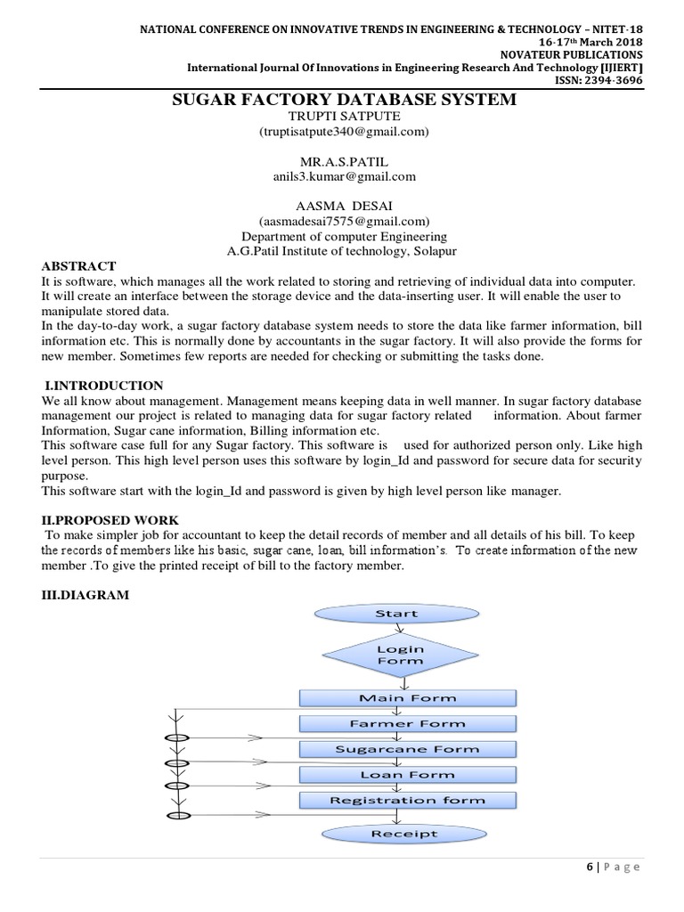 Sugar Factory Database System | PDF | Databases | Software