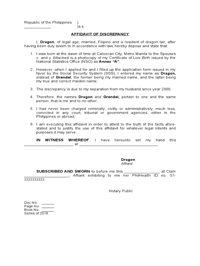 Discrepancy - Name Sss2 | PDF | Law