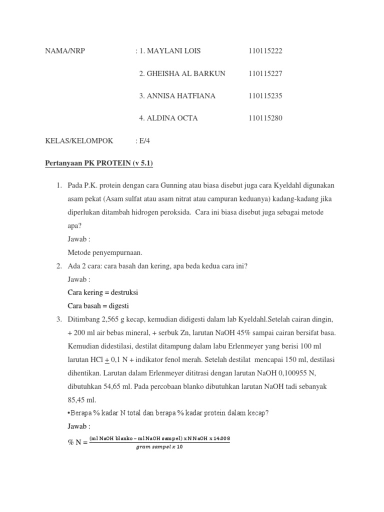 Aomk Week 5 PK Protein Lemak | PDF