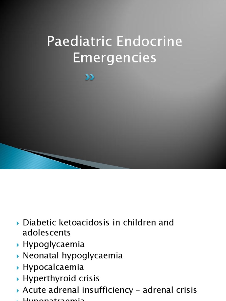 Lecture - Paediatric Endocrine Emergencies PDF | PDF | Hypoglycemia ...