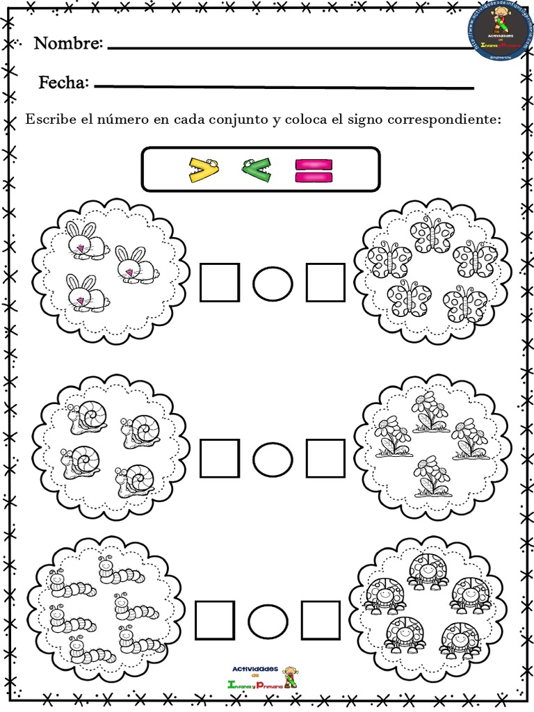 Actividades para Comparar Números Mayor o Menor | PDF