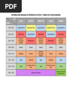 Horario Primer Grado Telesecundaria | PDF