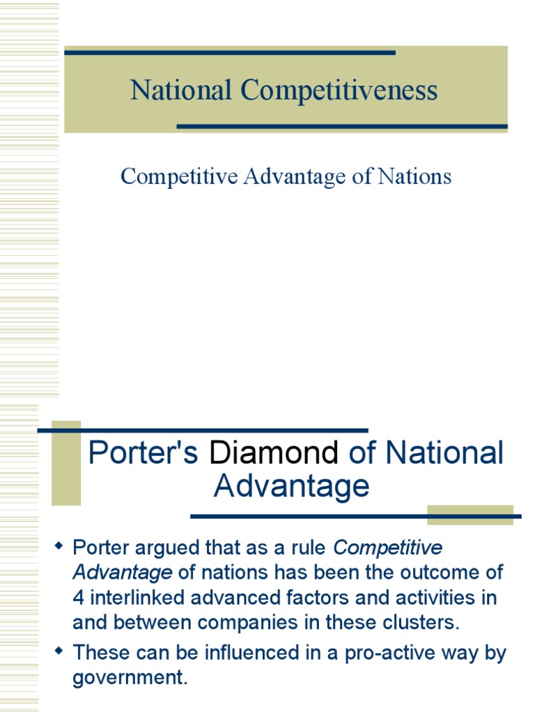 Porters Diamond of competitive advantage