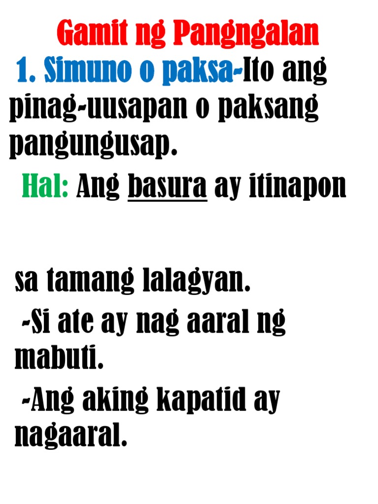 Gamit NG Pangngalan | PDF