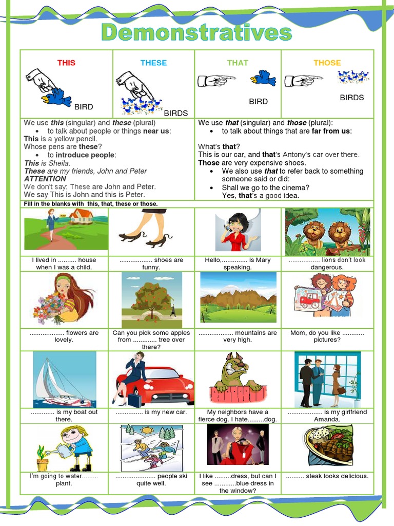 Demonstrative Pronouns Grammar Drills Grammar Guides Oneonone ...
