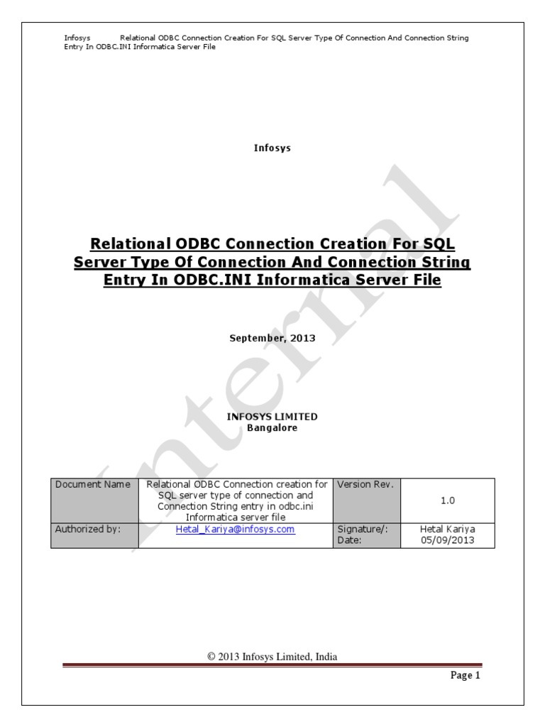 Informatica Connection | PDF | Microsoft Sql Server | Relational Model