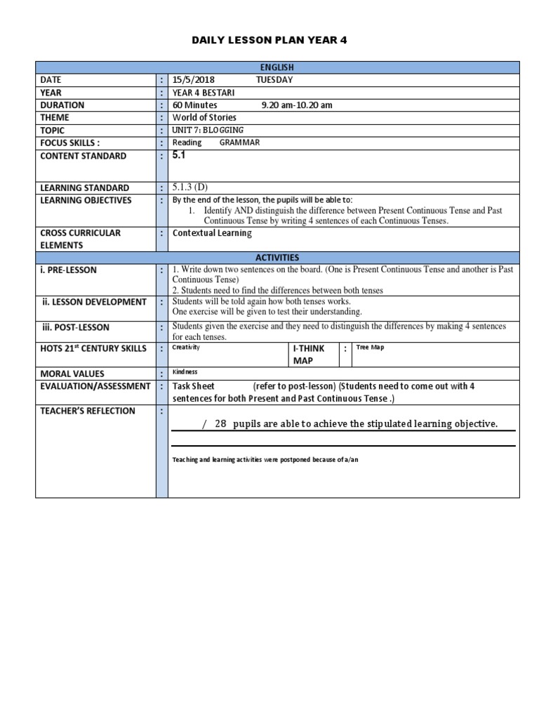 Lesson Plan 15 Mei 4 Bestari Selasa | PDF | Karier & Perkembangan ...