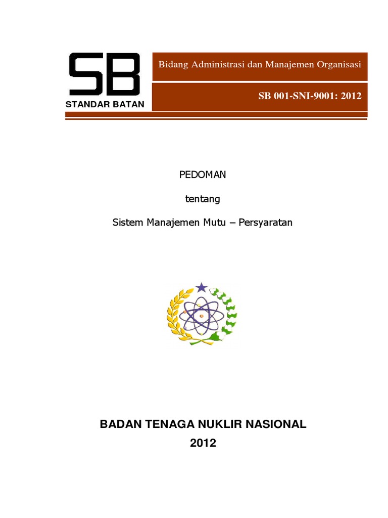 SB 001-Sni-9001-2012 | PDF