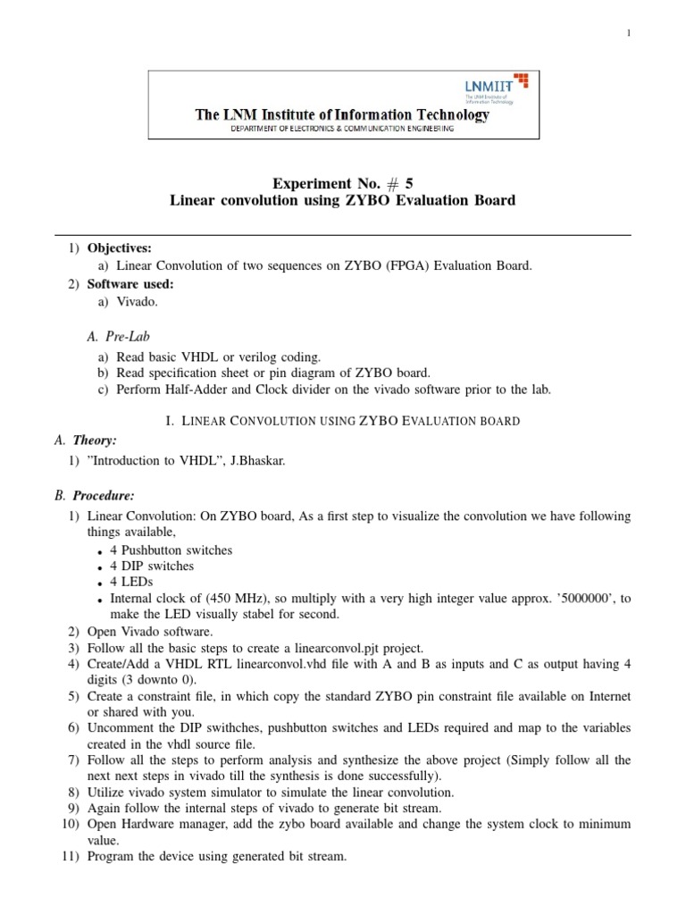 DSP LAB Handout 5 | PDF | Vhdl | C (Programming Language)