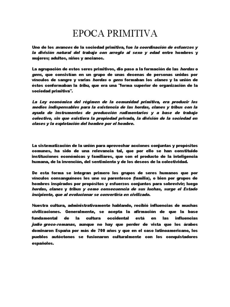 EPOCA PRIMITIVA
