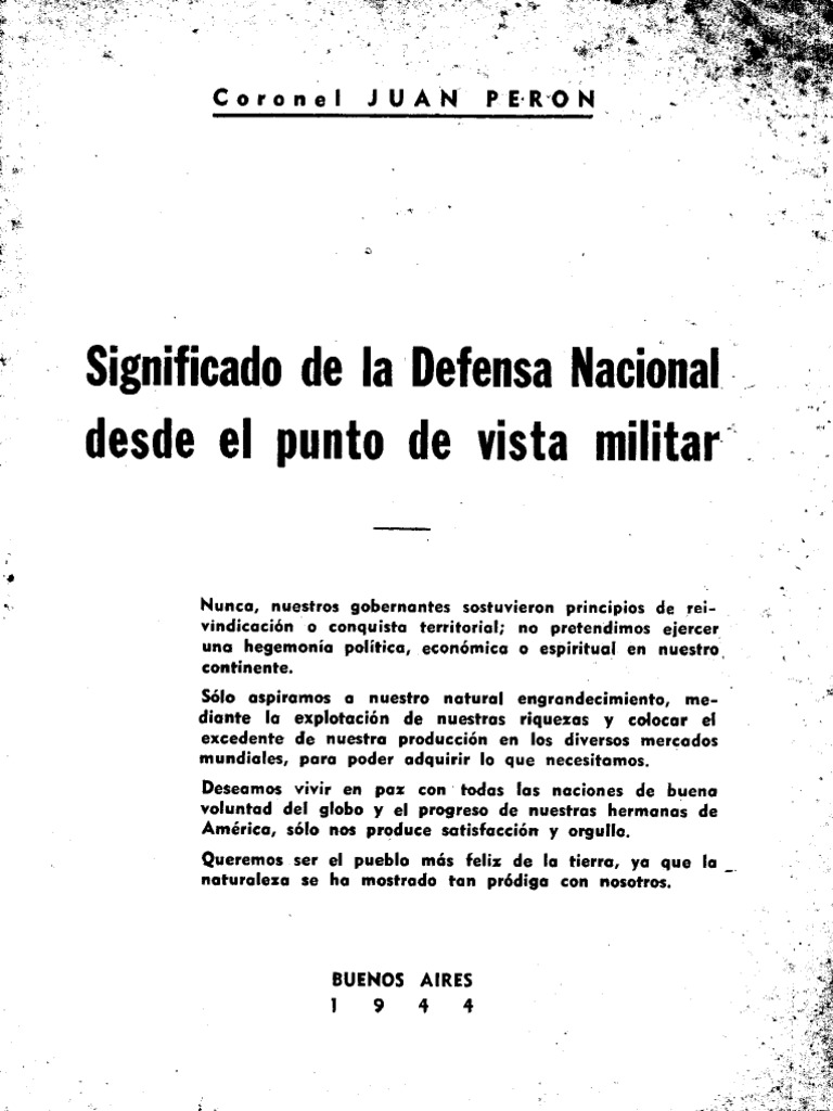 Significado de La Defensa Nacional Desde El Punto de Vista Militar ...