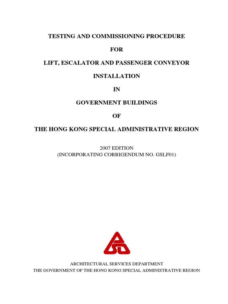 Testing and Commissioning Procedure For Lift Escalator and Passenger ...