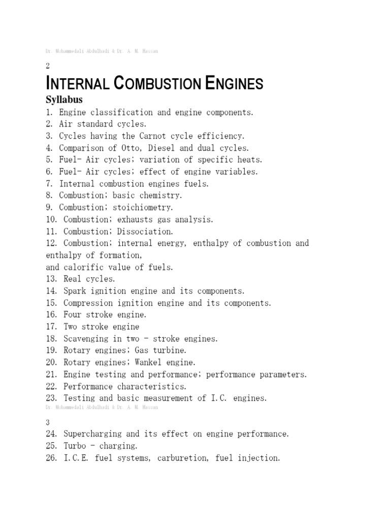 I C Engine | PDF | Internal Combustion Engine | Stoichiometry