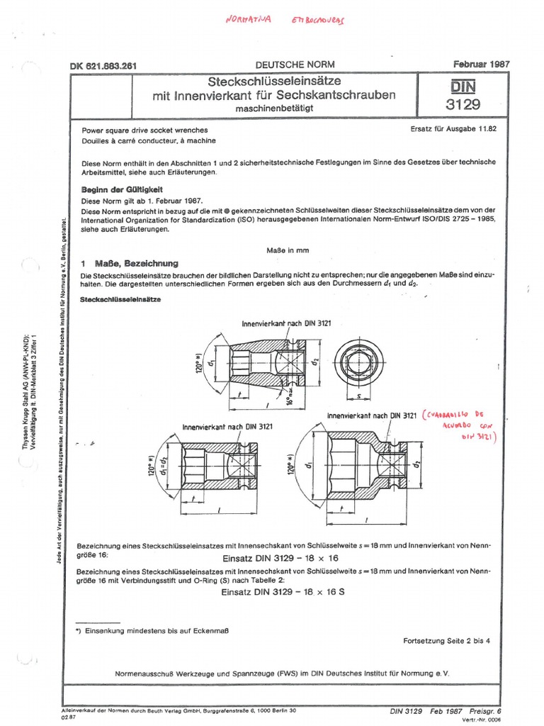 Din3129 Normativa Embocaduras | PDF