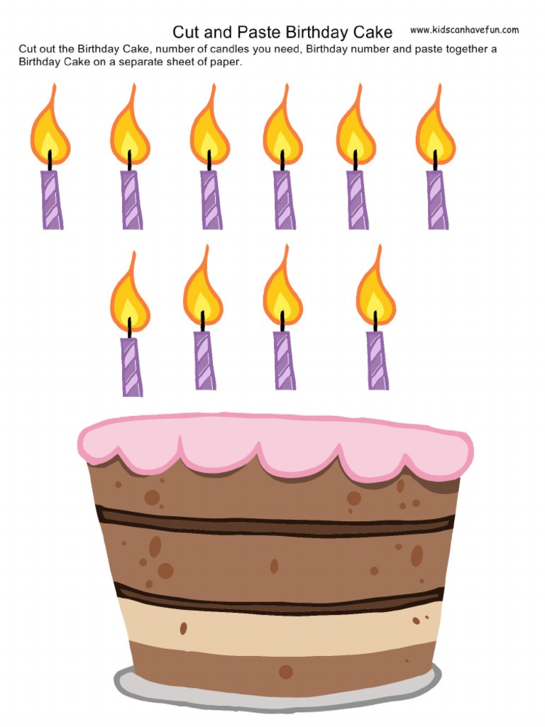 Cut and Paste Birthday Cake PDF | PDF