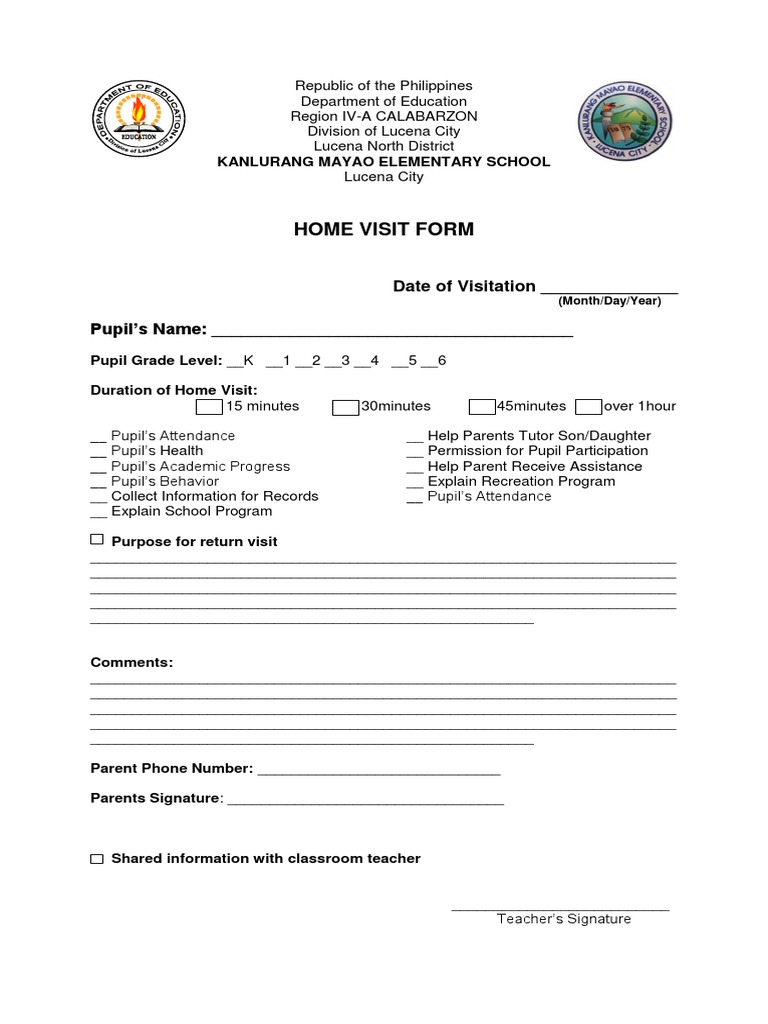 Home Visit Form | PDF