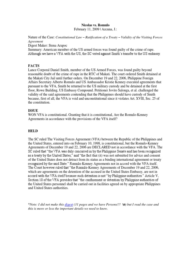 Nicolas Vs Romulo | PDF | Government | Justice