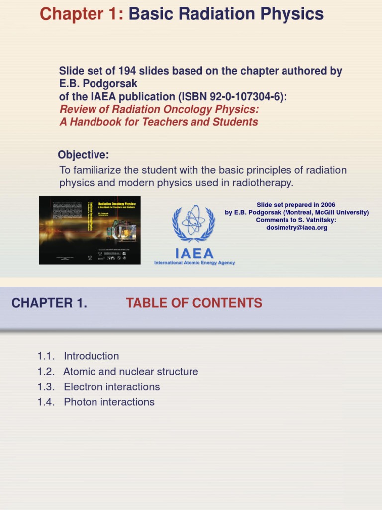 Chapter 01 Basics Radiation Physics | PDF | Radioactive Decay | Atoms