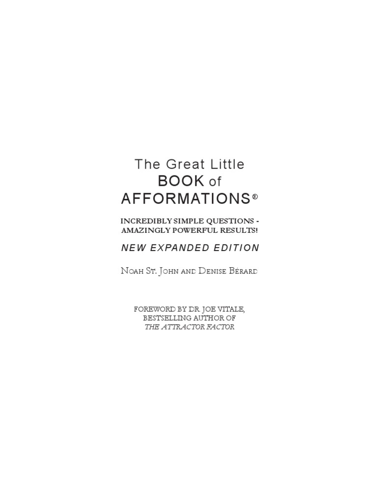 Great Little Bookof Afformations | PDF | Question | Affirmations (New Age)