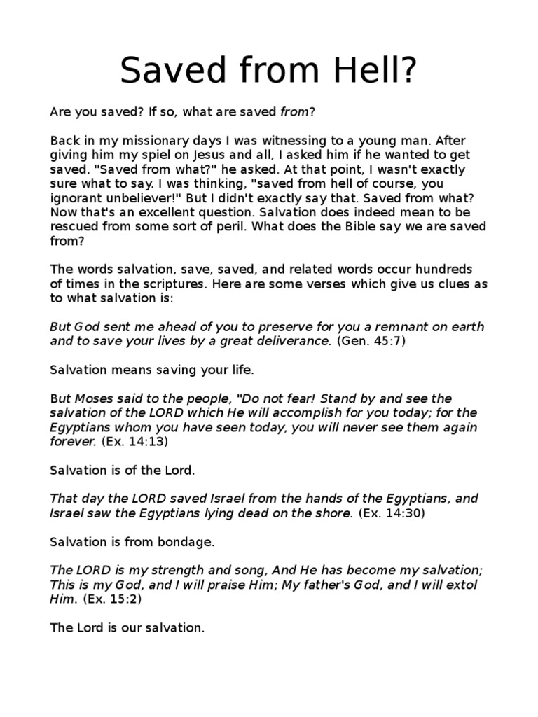 Saved From Hell? | PDF | Salvation | Hell