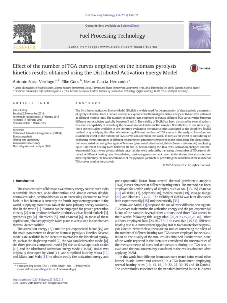 Fuel Processing Technology: Antonio Soria-Verdugo, Elke Goos, Nestor ...