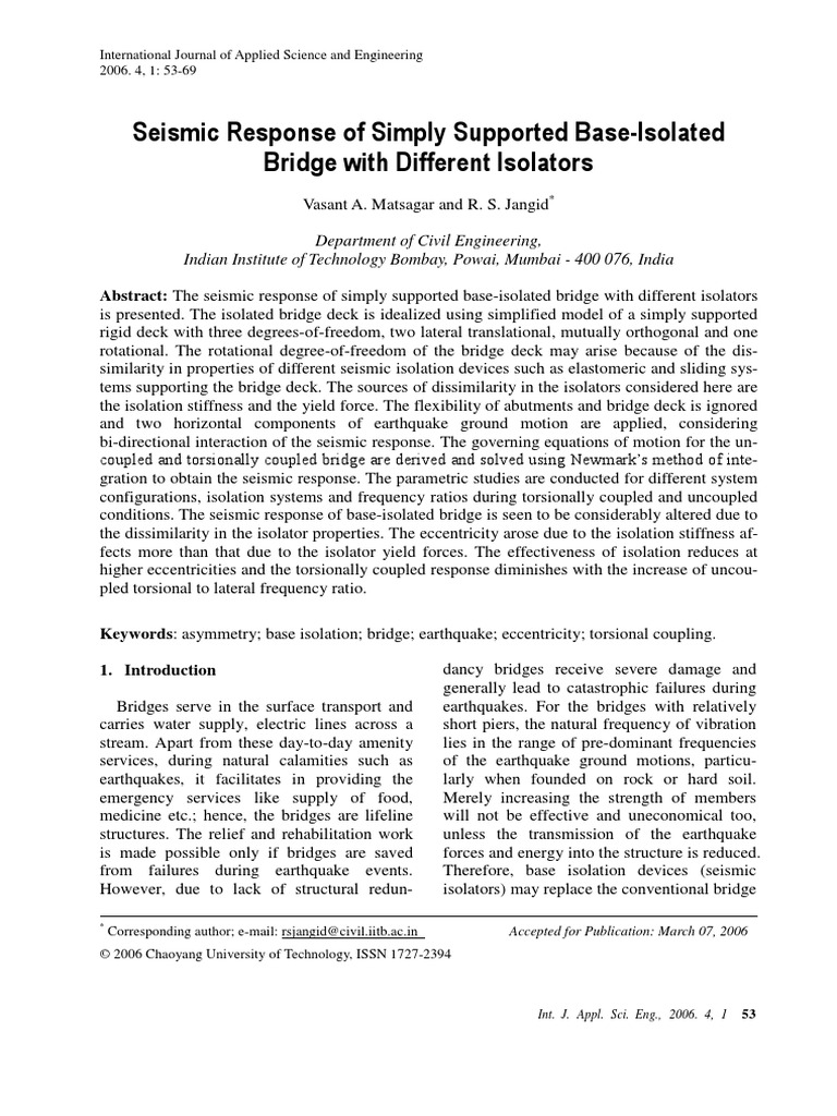 Seismic Response of Simply Supported Base-Isolated Bridge With ...